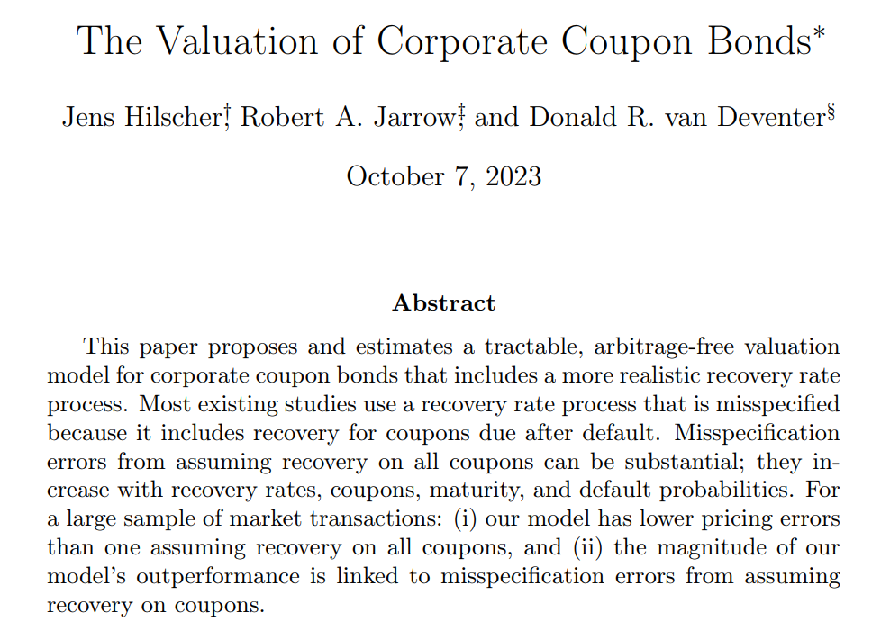 New Version: The Valuation of Corporate Coupon Bonds - SAS Risk Data ...